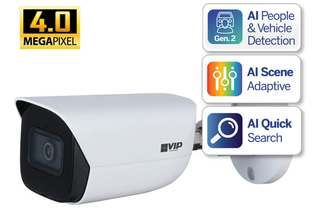 VIP Vision Professional AI Series 4.0MP Fixed Bullet - VSIPP-4BIRG-I2